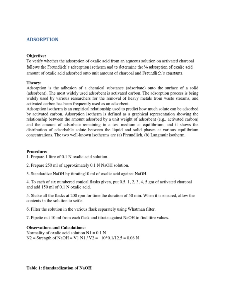 ADSORPTION | PDF | Adsorption | Chemical Engineering