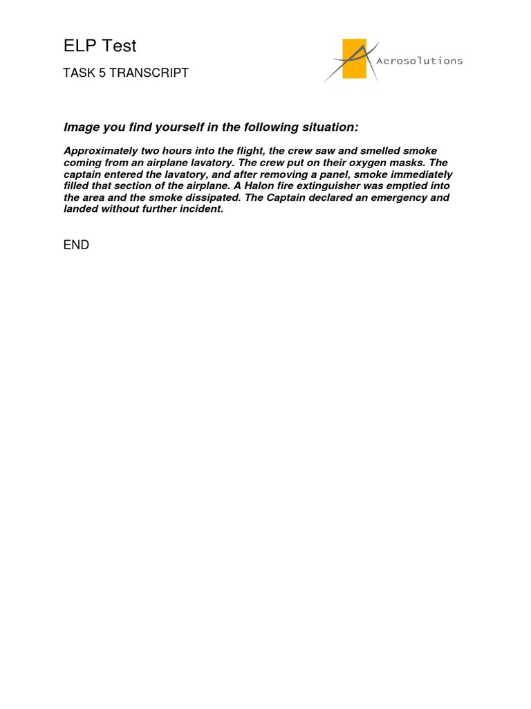 ELP Test: Image You Find Yourself in The Following Situation | PDF