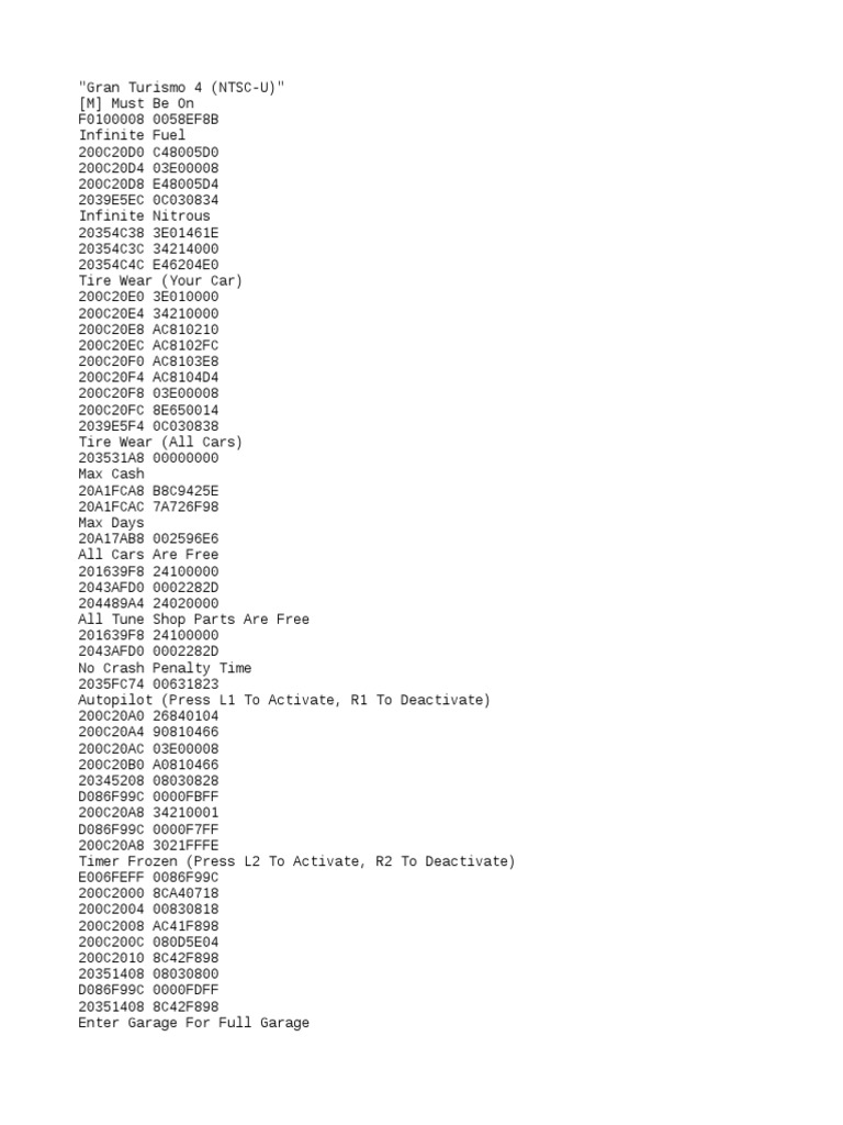 Gran Turismo 4 (NTSC-U) | PDF | Car | Motorsport