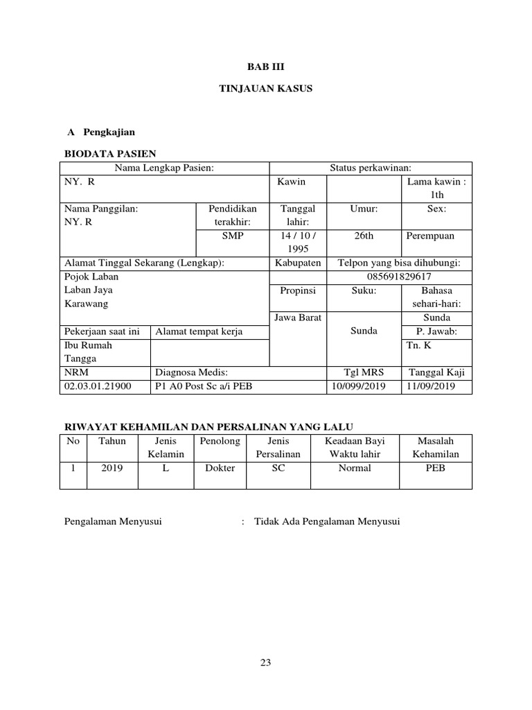 Laporan Kasus SC Dengan PEB | PDF