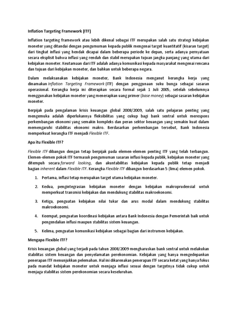 Inflation Targeting Framework | PDF