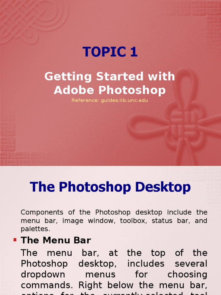 Topic 1: Getting Started With Adobe Photoshop | PDF | Adobe Photoshop ...