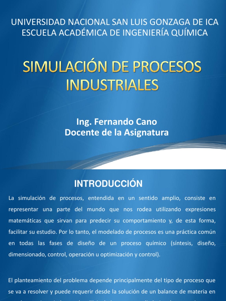 Simulacion de Procesos | PDF | Ecuaciones | Modelo matemático