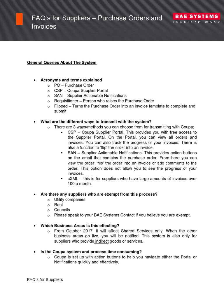 Guiding Suppliers Through the Purchase Order and Invoice Process with ...