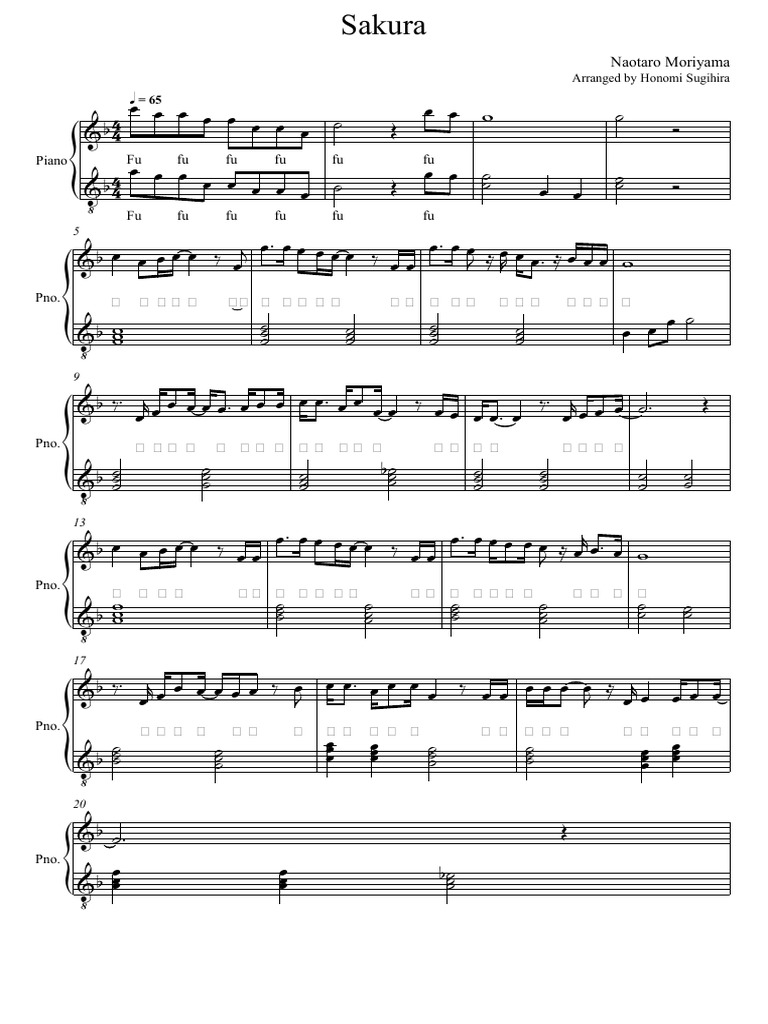 Sakura (F Major Piano) | PDF | Ouverture (échecs) | Échecs