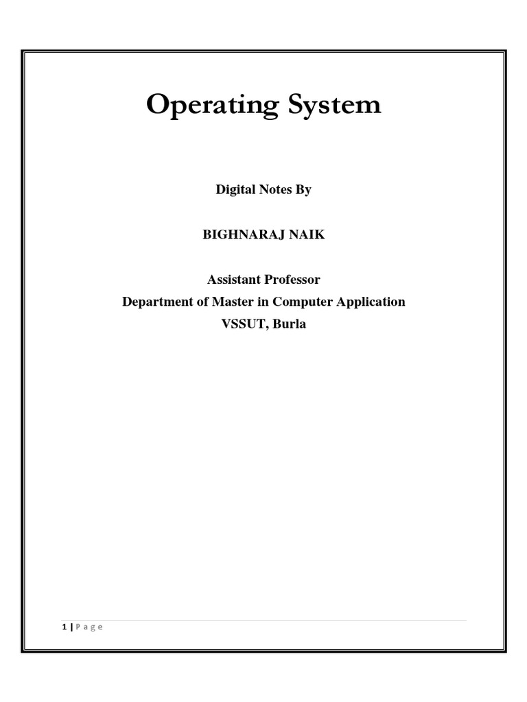 Operating Systems Syllabus for MCA | PDF | Computer Data Storage | Scheduling (Computing)