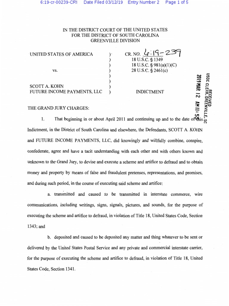 Scott Kohn Indictment | PDF