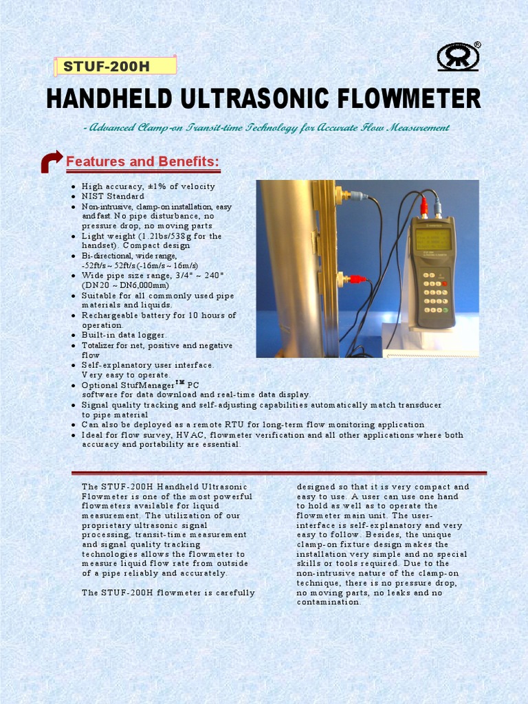 STUF-200H Handheld Ultrasonic Flowmeter | PDF | Flow Measurement ...