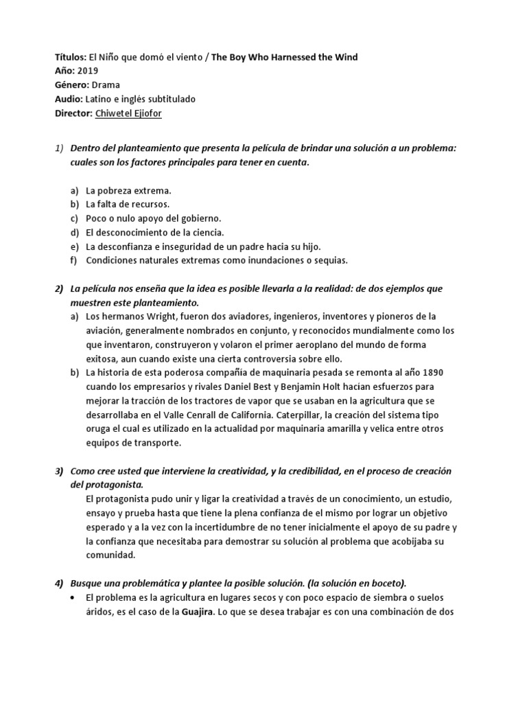 El Niño Que Domó El Viento | PDF | Condensación | Agua