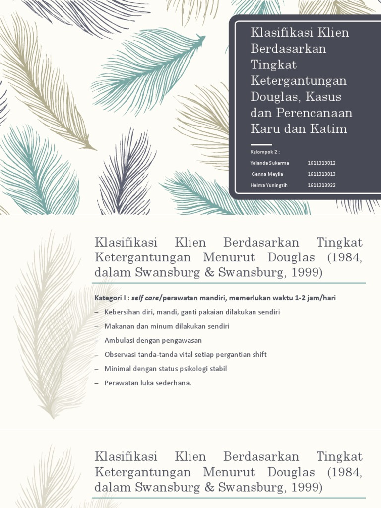 Klasifikasi Klien Berdasarkan Tingkat Ketergantungan Douglas, Kasus | PDF