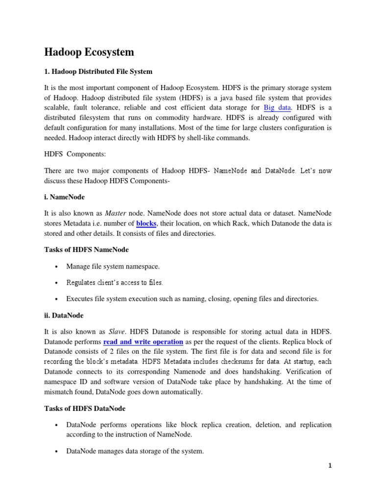 Hadoop Ecosystem PDF | PDF | Apache Hadoop | Map Reduce