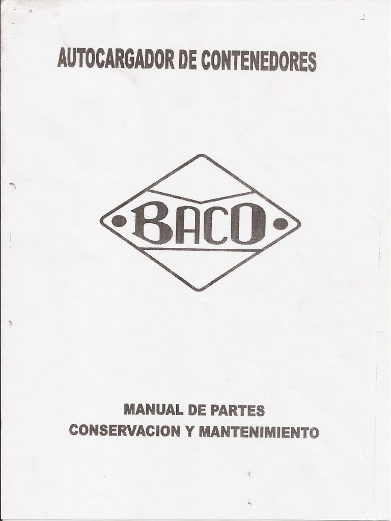 Manual de Autocargador de Contenedores (BACO) PDF | PDF