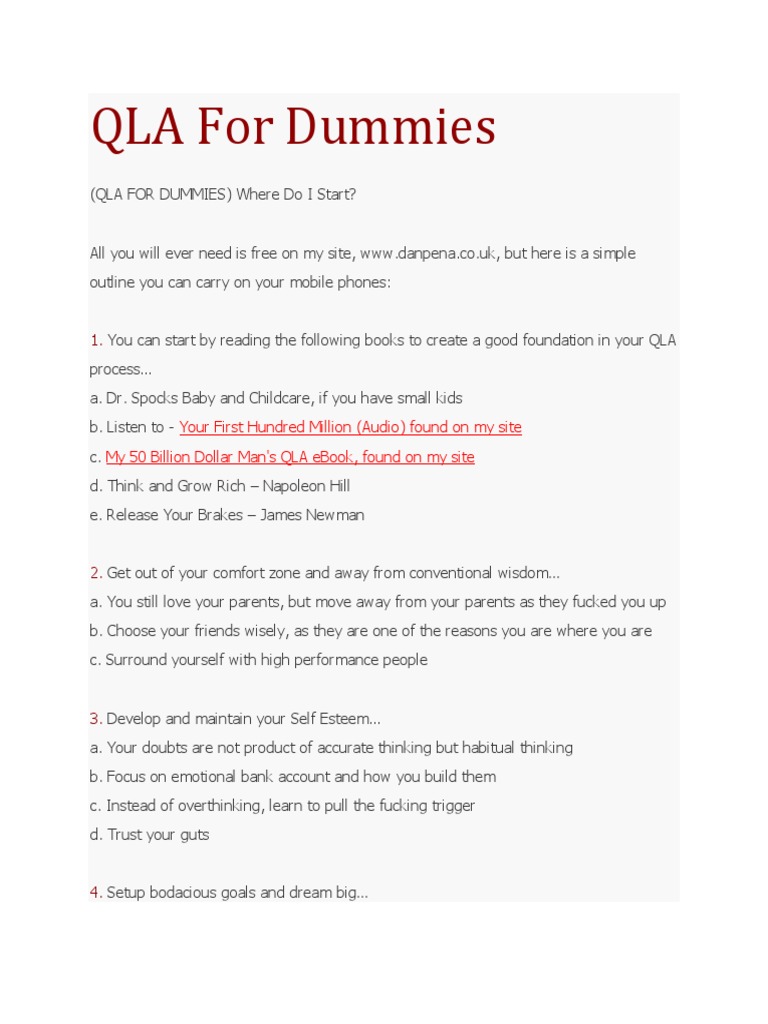 QLA For Dummies | PDF | Cognitive Science | Psychology