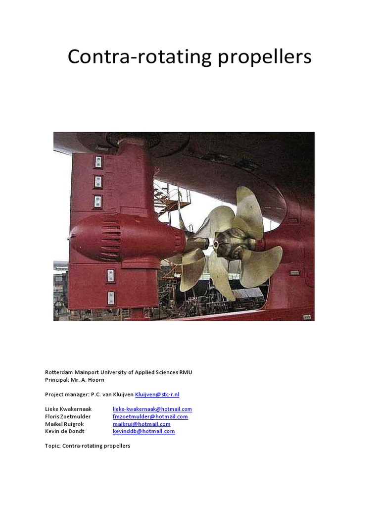 Contra-Rotating Propellers | PDF | Marine Propulsion | Propeller