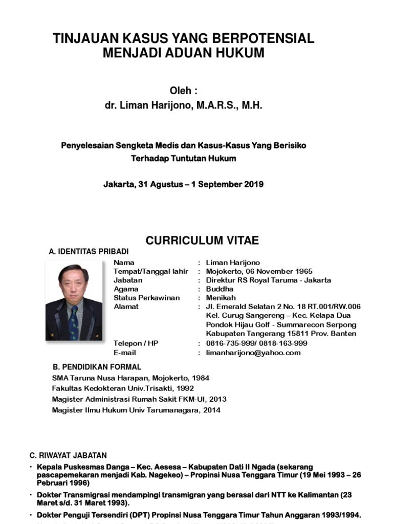 Tinjauan Kasus Sengketa Medis dan Hukum | PDF