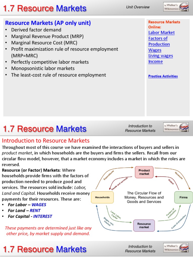 Understanding Resource Markets in Economics | PDF | Labour Economics ...