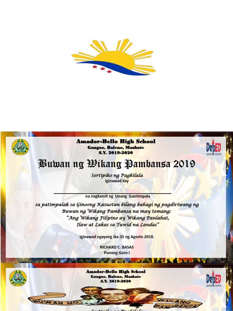 Buwan NG Wika Sertipiko | PDF