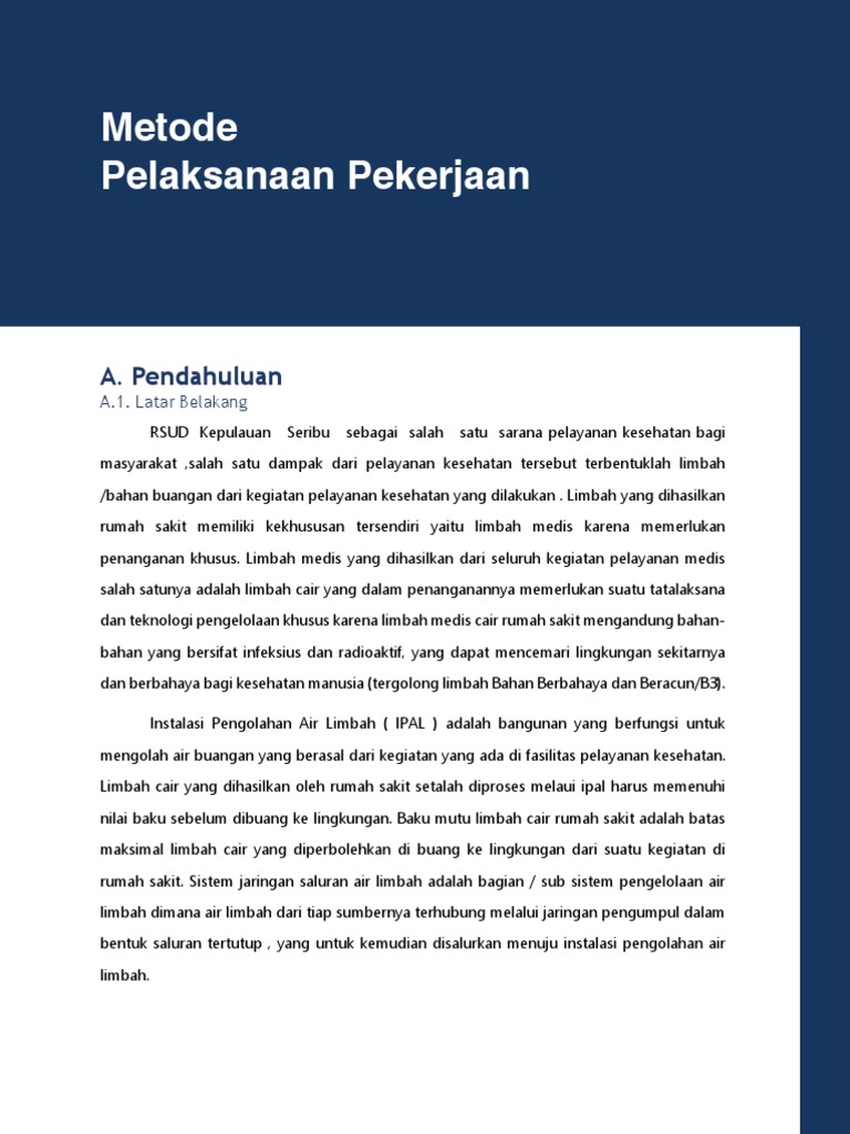Metode Pelaksanaan Pekerjaan Ipal | PDF