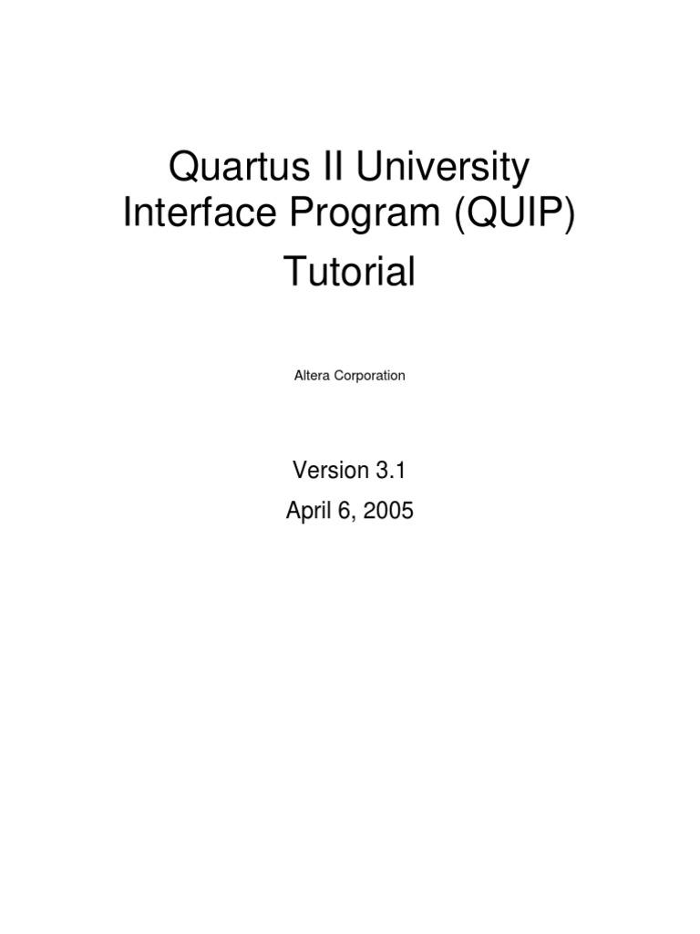Altera Quip Tutorial | PDF | Command Line Interface | Logic Gate