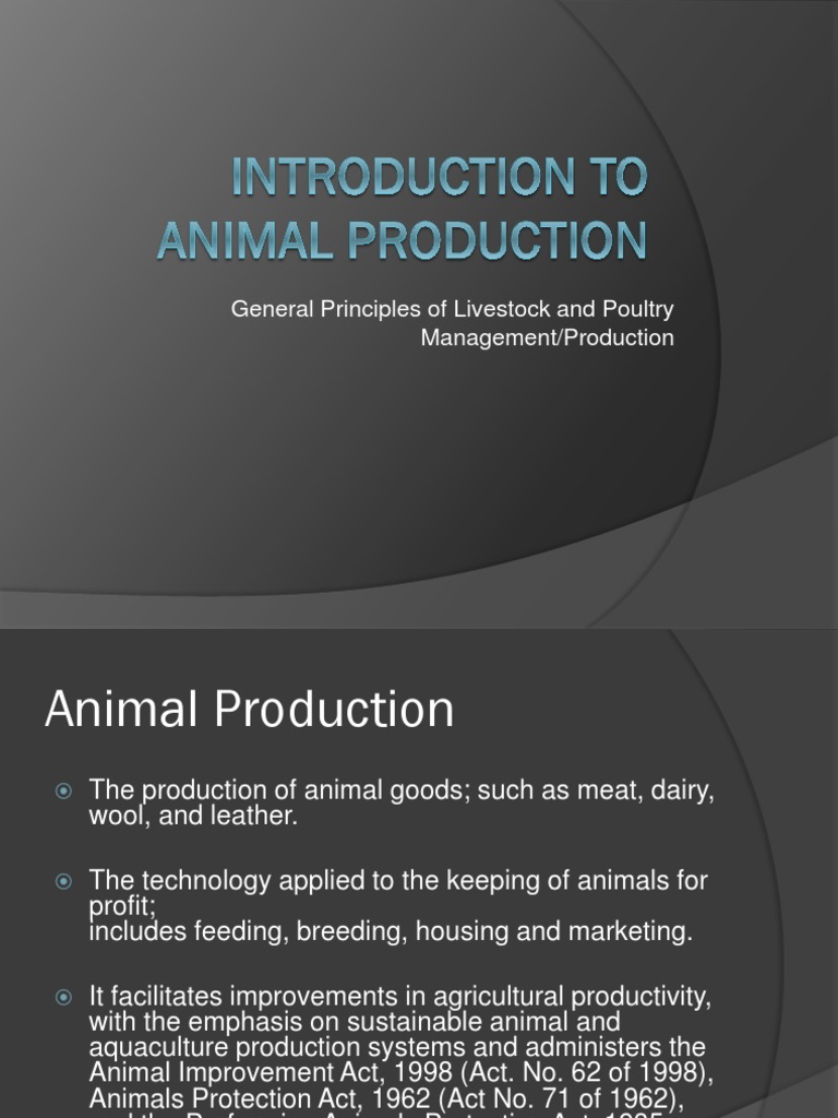 Introduction To Animal Production | Download Free PDF | Livestock ...