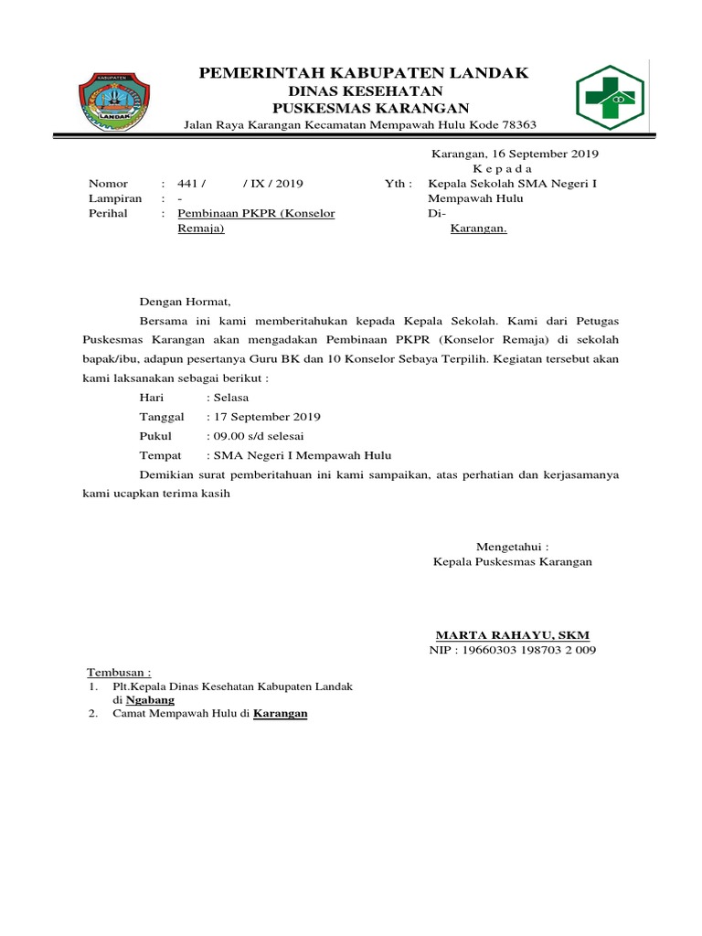 Surat PKPR Tia | PDF