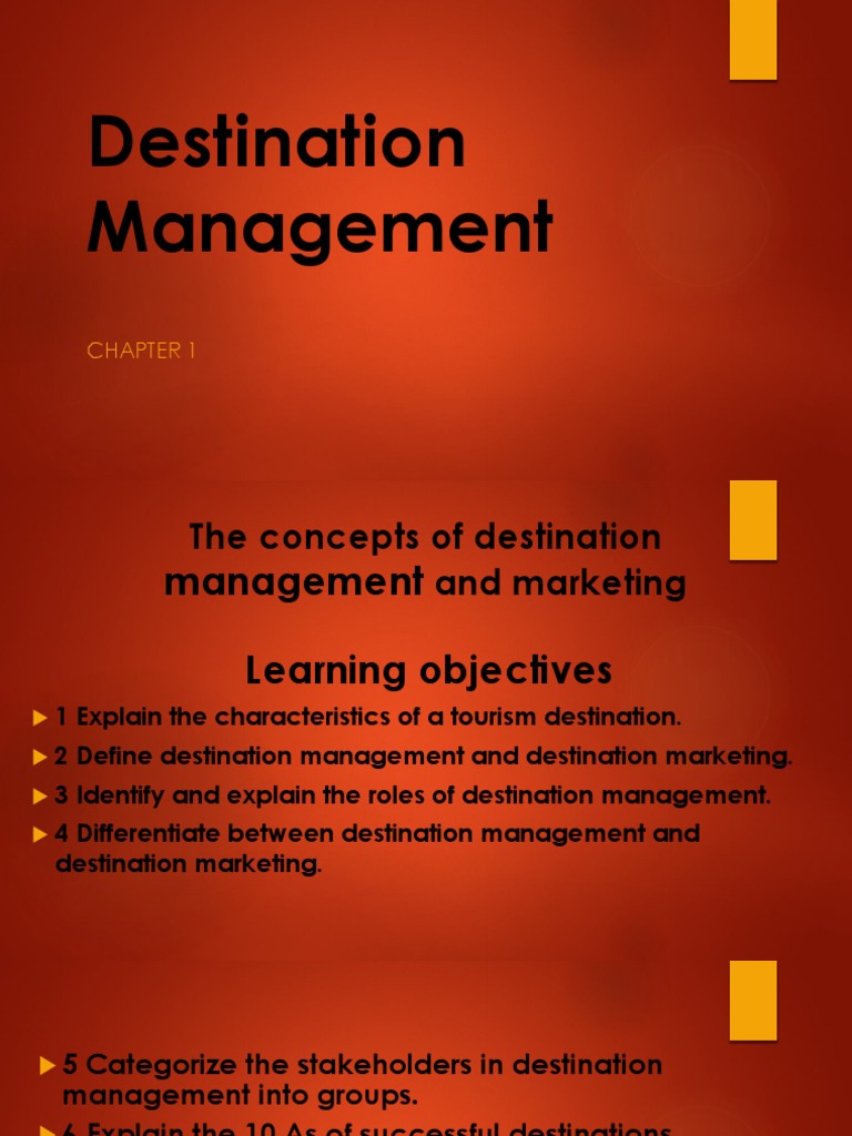 Destination Management Guide | PDF | Tourism | Marketing