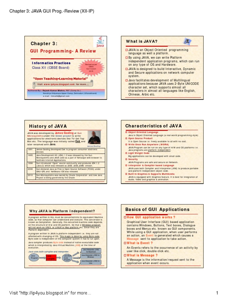 Gui Programming A Review Pdf Java Programming Language Widget Gui