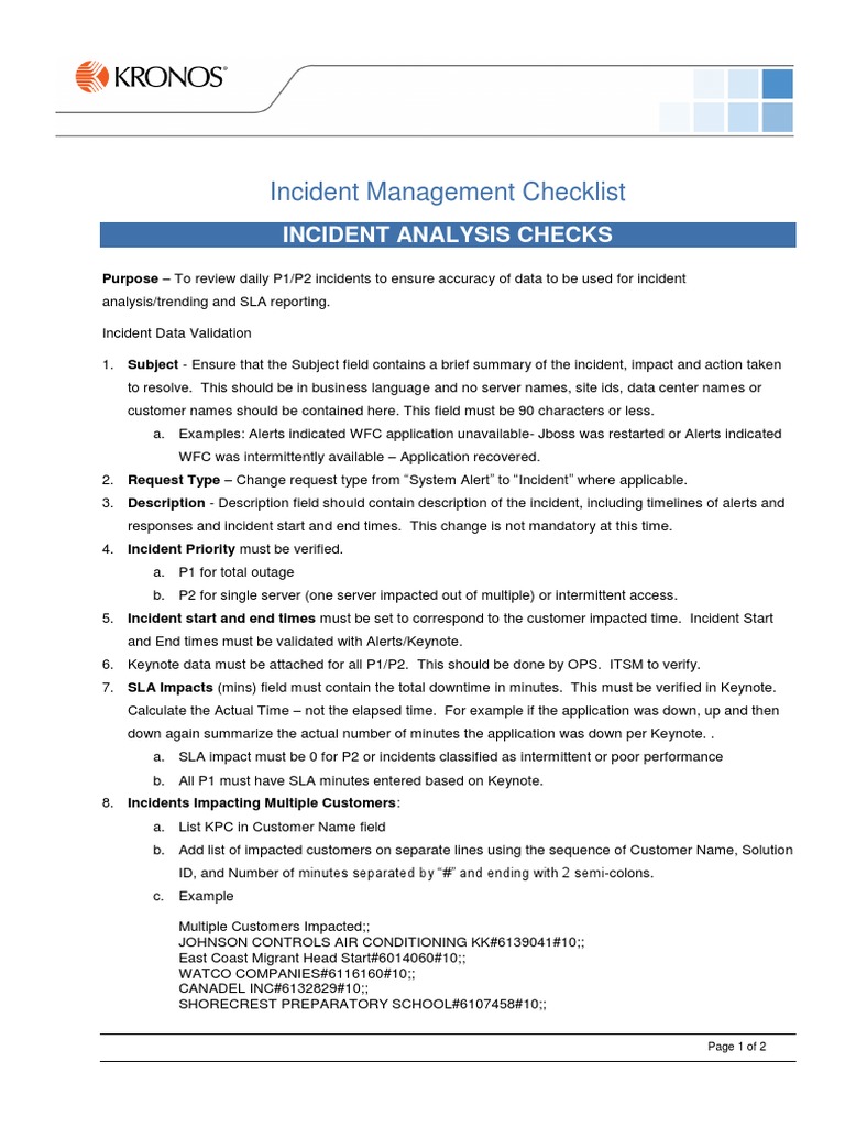 KPC Incident Management Checklist - Ticket Clean-Up | PDF | Information ...