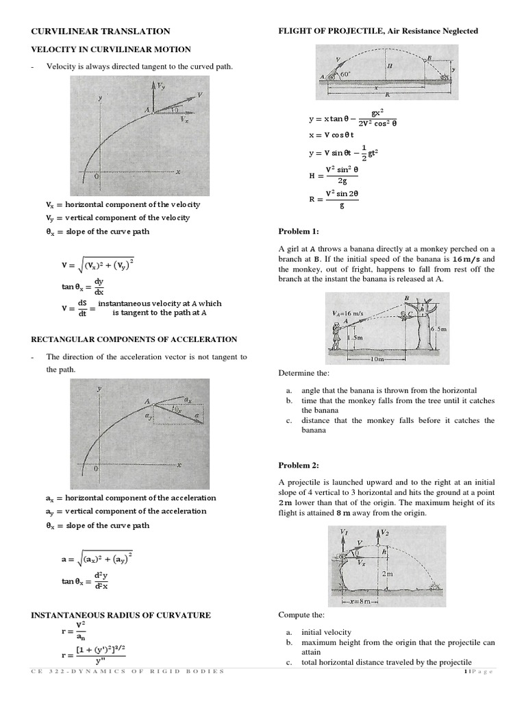 CURVILINEAR MOTION PROJECTILES | PDF | Acceleration | Speed