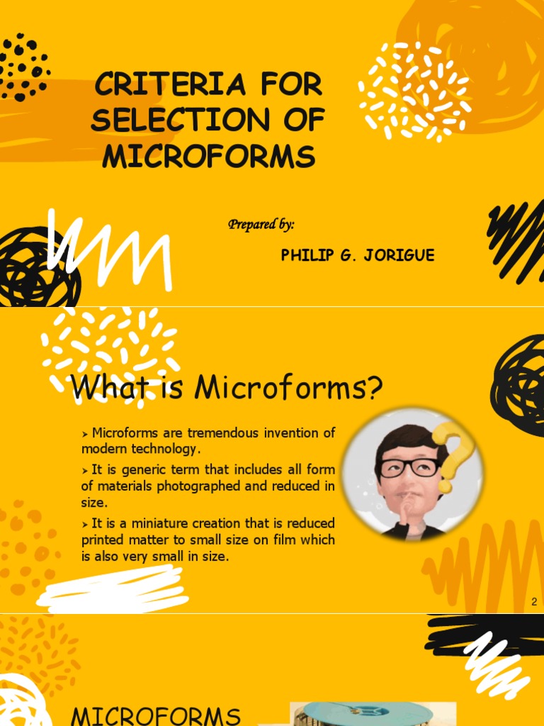 Criteria For Selection of Microforms: Prepared by | PDF | Microform ...