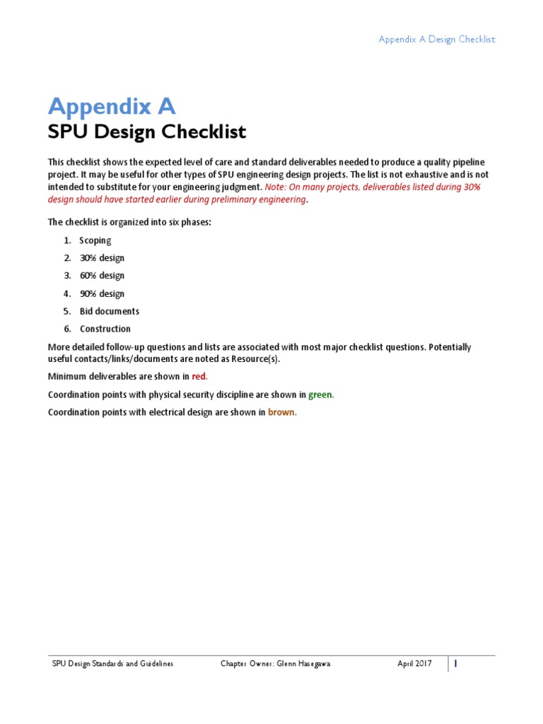 Appendix A: SPU Design Checklist | PDF | Geotechnical Engineering | Street
