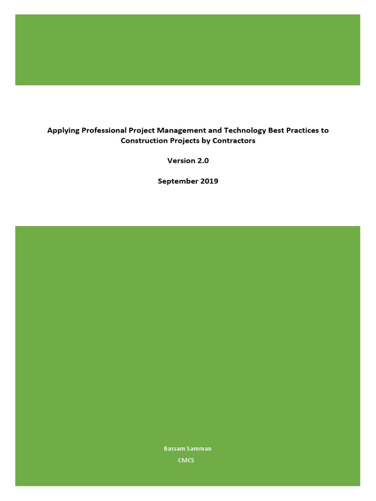 Applying Professional Project Management and Technology Best Practices ...