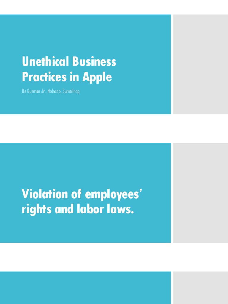Apple Unethical Business Practices | PDF