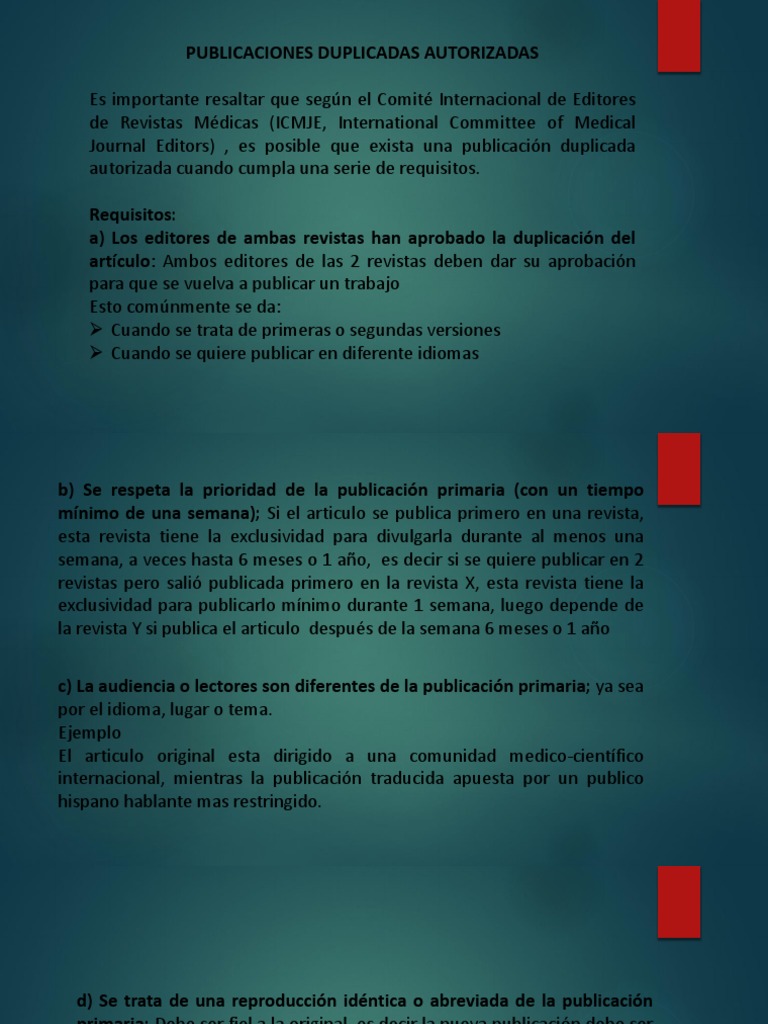 Publicaciones Duplicadas Autorizadas | PDF | Publicación | Periódico Y ...