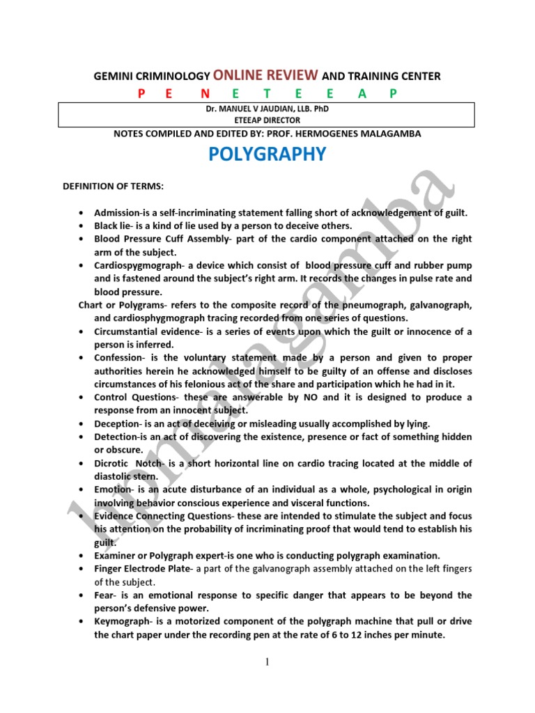 Polygraphy Pdf Pdf Polygraph Test Assessment