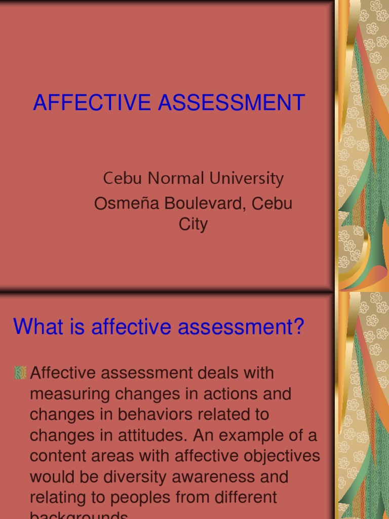 Affective Assessment | PDF | Affect (Psychology) | Attitude (Psychology)