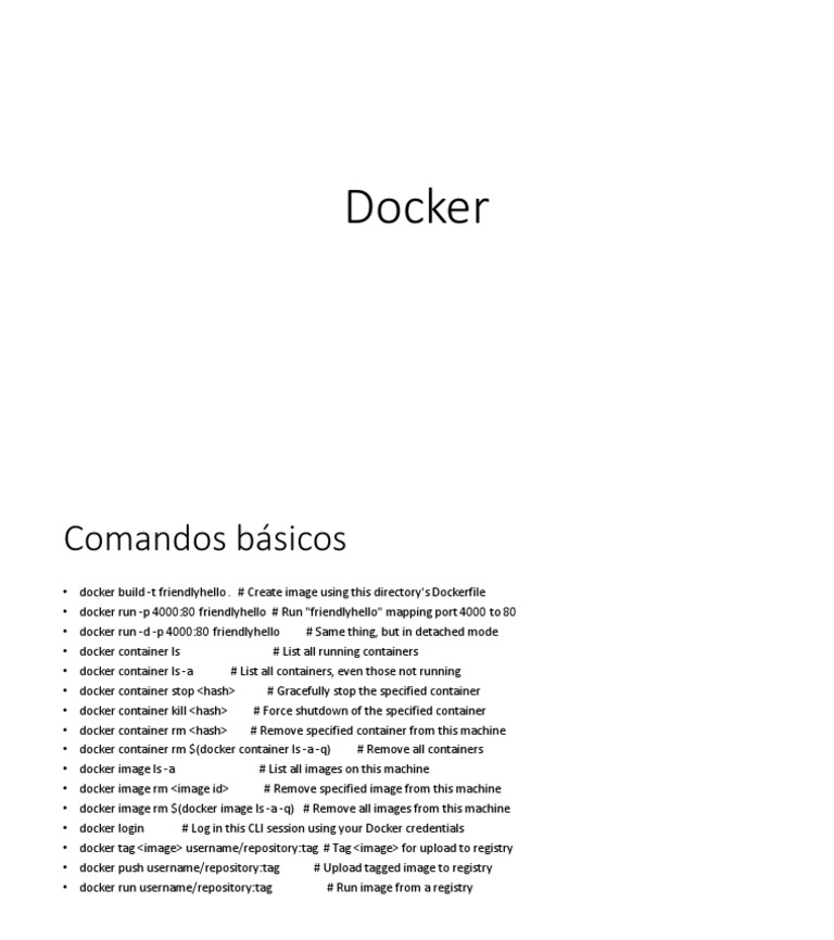 Comandos Basicos Docker | PDF