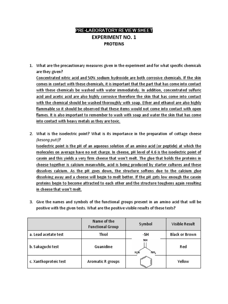 Experiment No. 1: Pre-Laboratory Review Sheet | PDF | Organic Chemistry ...