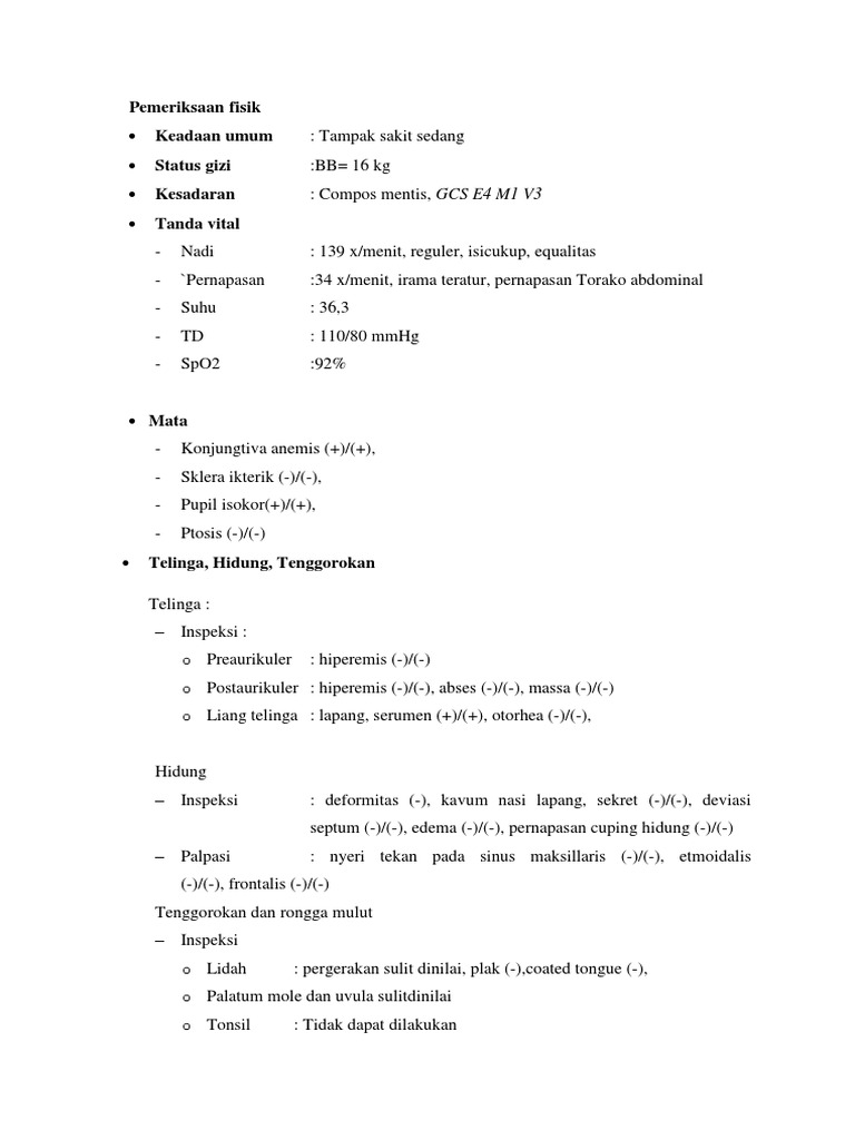Pemeriksaan Fisik dan Status Neurologis | PDF