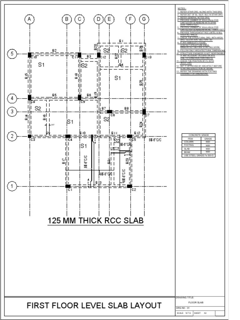 Ritesh Bhai First Floor Level Slab and Beam - 1 | PDF | Structural ...