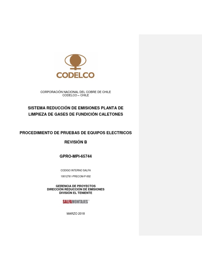 10012761-Precom-P-002 Pruebas de Equipos Ele. Revb | PDF | Relé | Transformador