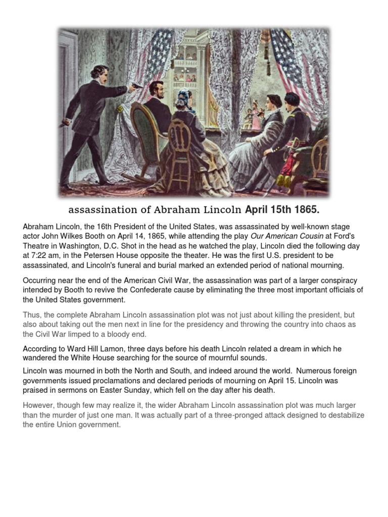 Lincoln's Assassination: A National Tragedy | PDF