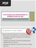 May Be Classified As: 1. Directly Functional Art 2. Indirectly ...