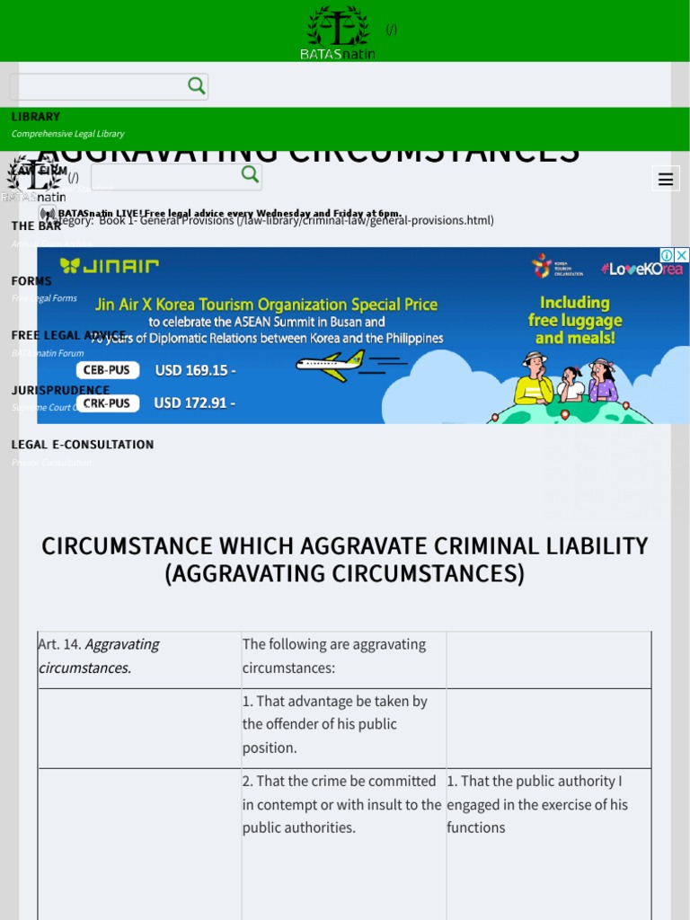 Aggravating Circumstances | PDF | Sentence (Law) | Crime & Violence