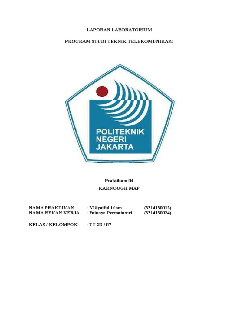 Contoh Laporan Praktikum KARNAUGH MAP | PDF