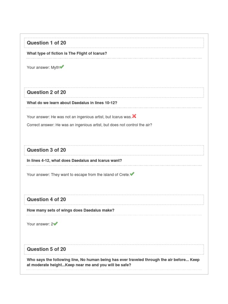 Flight of Icarus Test | PDF