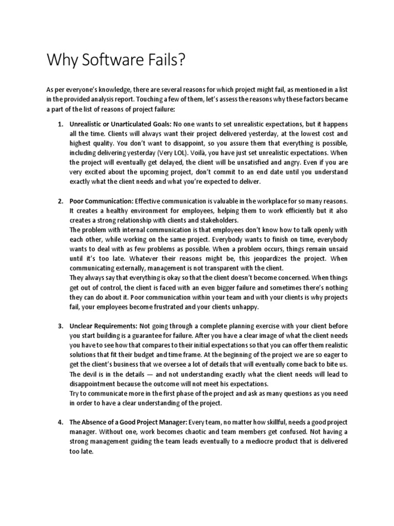 Why Software Fails Pdf Cognition Business