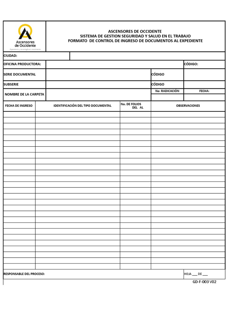 Formato Control Documental | PDF