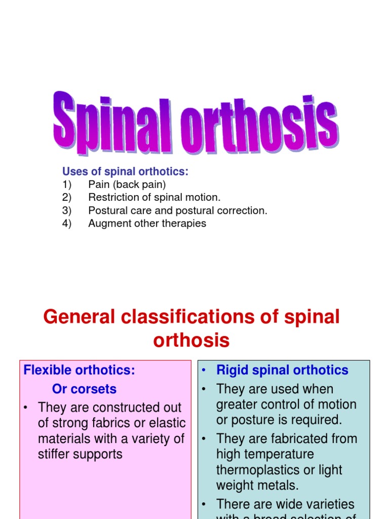 Spinal Orthosis | PDF | Scoliosis | Pelvis