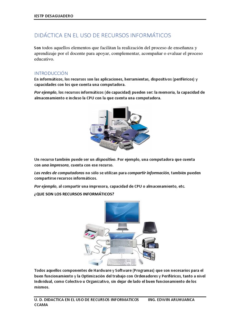 Didáctica en El Uso de Recursos Informáticos | PDF | Periférico ...